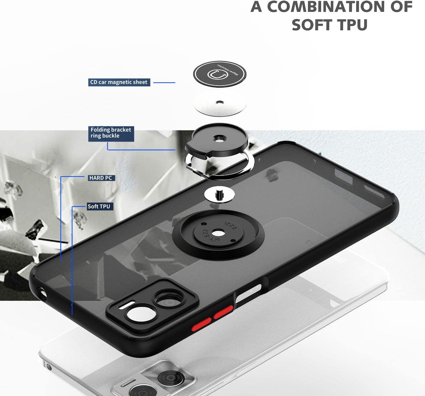 Funda Humo Mate con Anillo Negro – TKpartes mayoreo